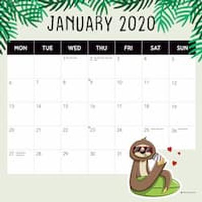 Sloths 2020 Calendar - isubscribe.com.au