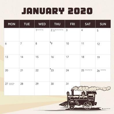 Steam Trains 2020 Calendar - isubscribe.com.au