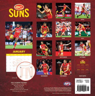 2024 AFL Gold Coast Suns Calendar - isubscribe.com.au