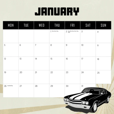 2026 American Muscle Cars Calendar - isubscribe.com.au