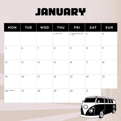 2026 Retro Vans Calendar - isubscribe.com.au