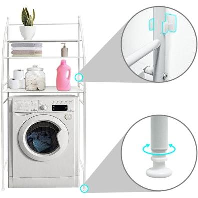 3-Tier White Over Washing Machine Storage Rack - isubscribe