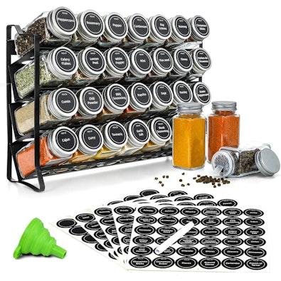 Spice Rack Organiser With 28 Spice Jars - isubscribe.com.au